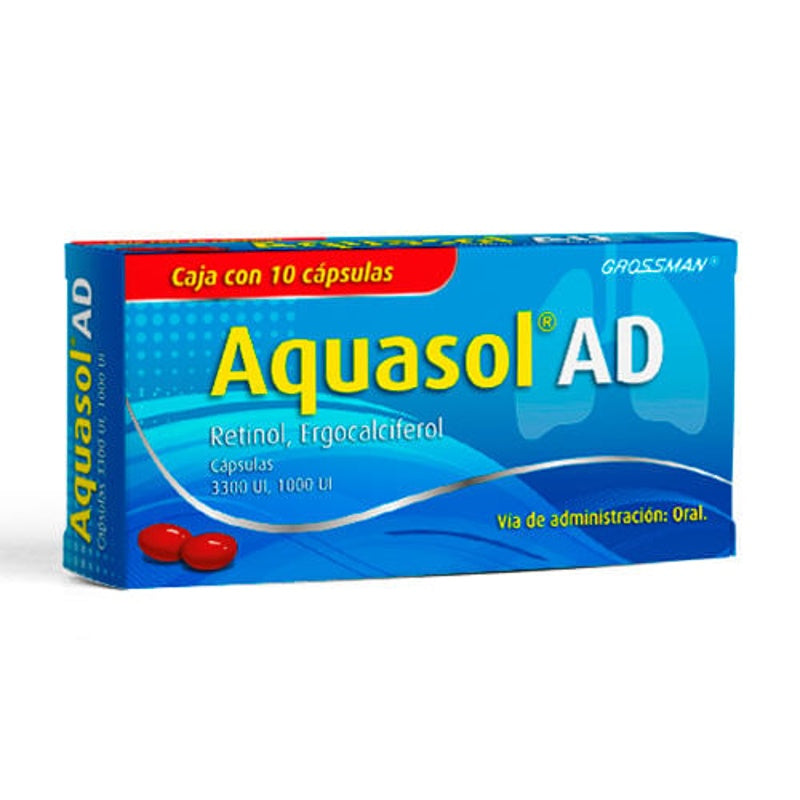 Aquasol Adulto / 600 / 600Ui 10 Capsulas