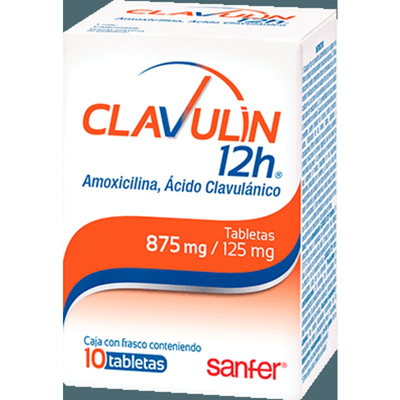 Clavulin 12H 875 / 125 Mg Con 10 Tabletas