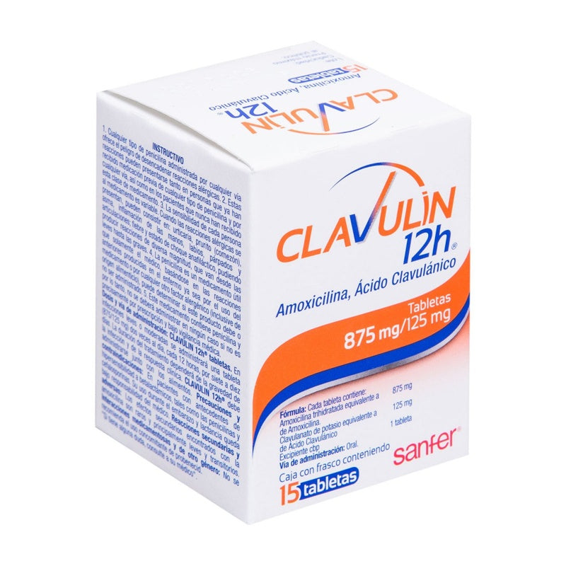 Clavulin 12H 875 / 125 Mg Con 15 Tabletas