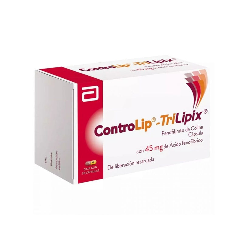 Controlip Trilipix 45 Mg Con 30 Capsulas Liberación Prolongada