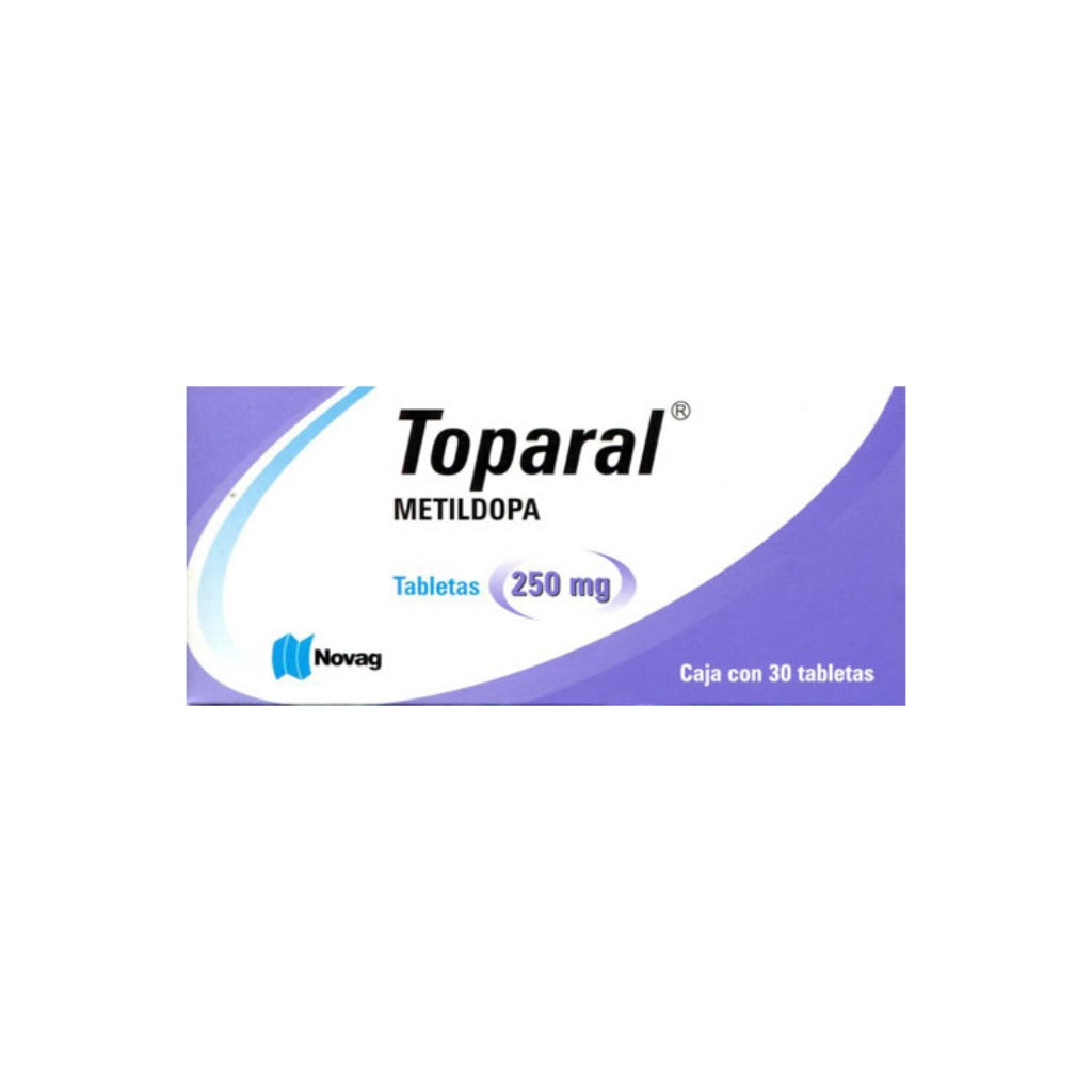 Metildopa 250 Mg Con 30 Tabletas Toparal