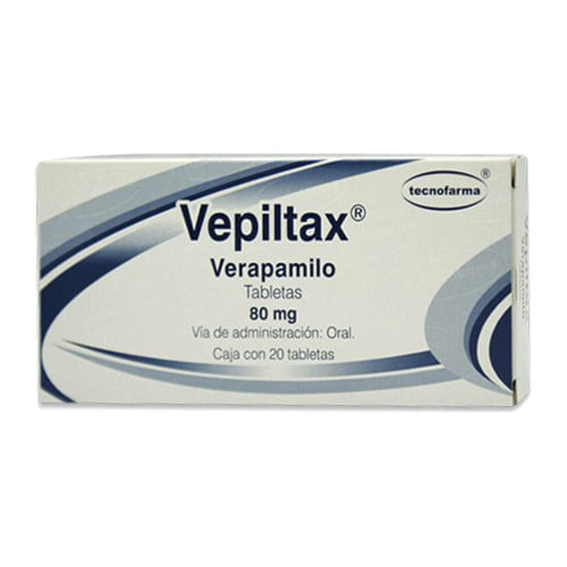 Verapamilo 80 Mg Con 20 Tabletas Vepiltax